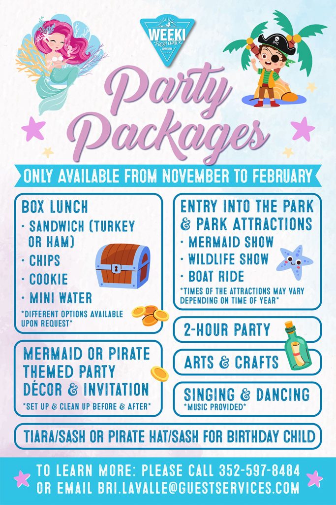 Birthday Party Packages - Weeki Wachee Springs State Park
